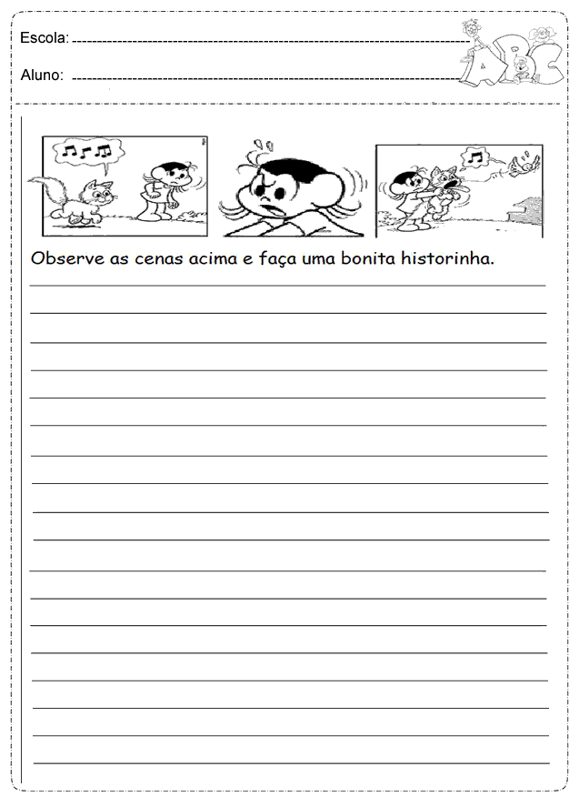 Atividades de produção de texto para imprimir — SÓ ESCOLA