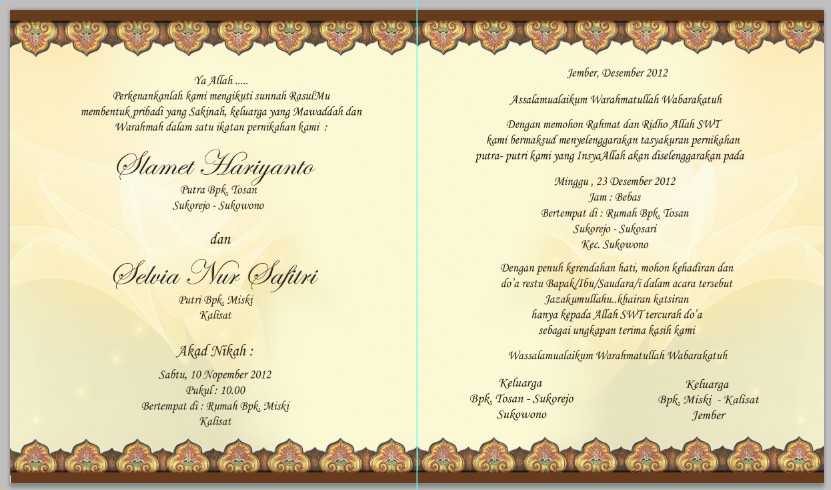 Contoh Desain Undangan Clasic Coklat Elegan Full Colour