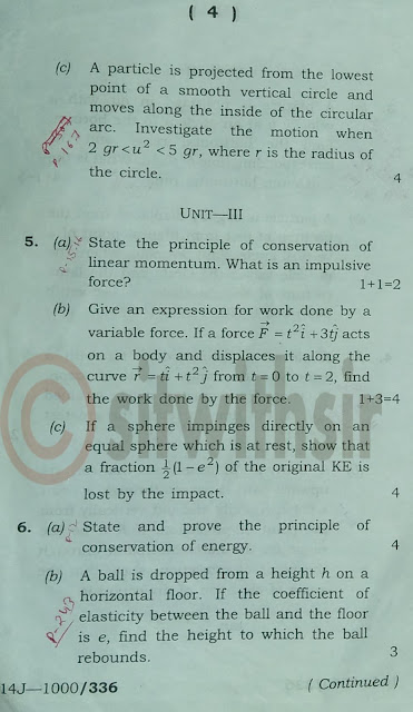 maths question paper for bsc student appearing for 5th sem examination ...