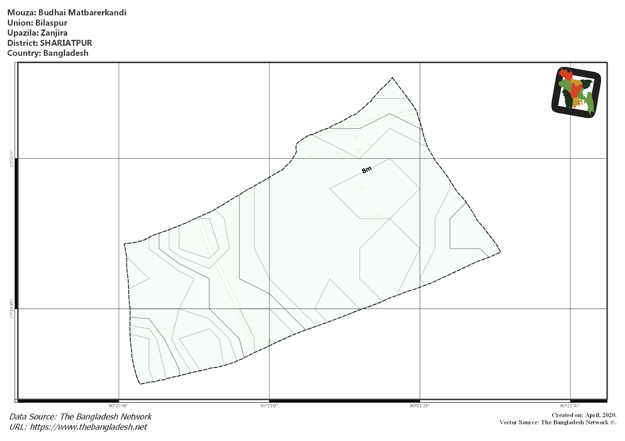 Map of Budhai Matbarerkandi Mouza, Zanjira, Shariatpur