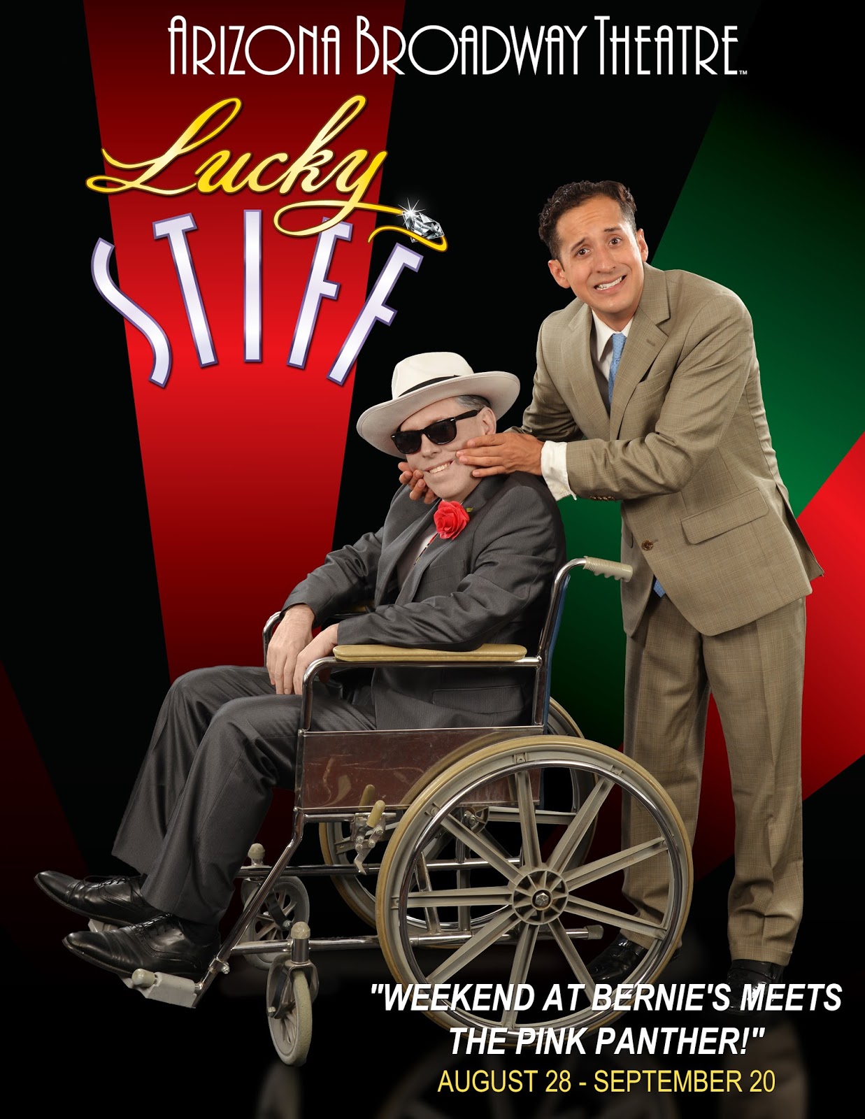 PHX Stages: promo photo - LUCKY STIFF - Arizona Broadway Theatre