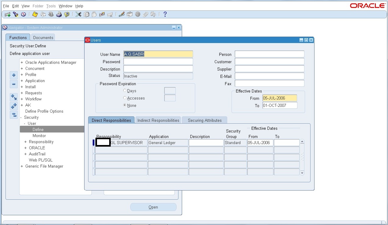 My Oracle World: How to attach Responsibility to an Oracle User