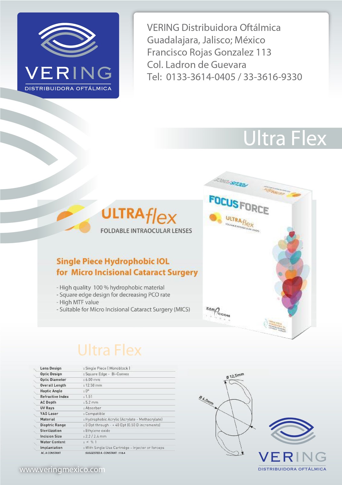 DISTRIBUIDORA OFTÁLMICA VERING : LENTE INTRAOCULAR ULTRAFLEX