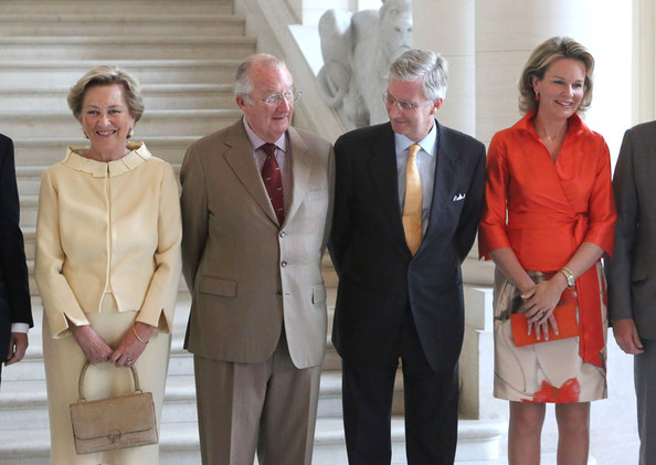 Belgian Royal Family meet former Prime Ministers at Laeken Castle