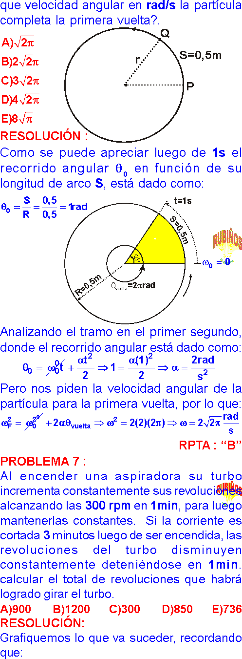 MOVIMIENTO CIRCULAR UNIFORMEMENTE ACELERADO EJERCICIOS RESUELTOS MCUA PDF