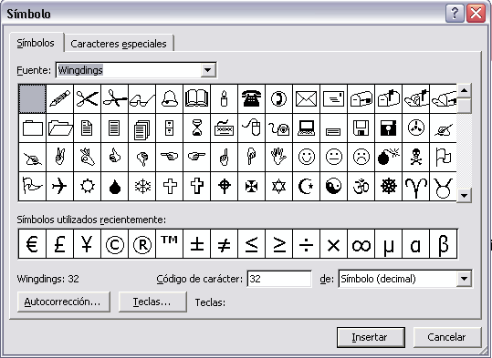 TIC I - 1º Bachiller: Símbolos con un editor de texto