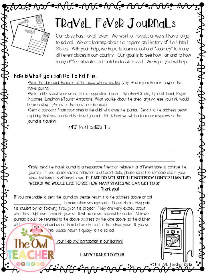 Flat Stanley Journal Page