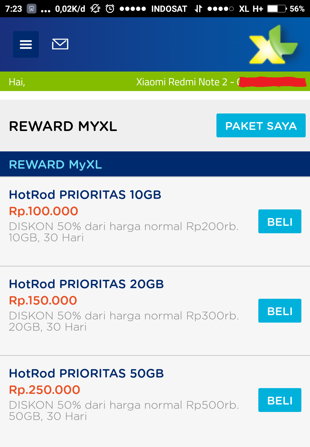 PROMO XL VIA APLIKASI MyXL | Segala Info