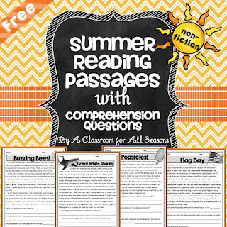 Summer Themed Freebies - A Classroom For All Seasons