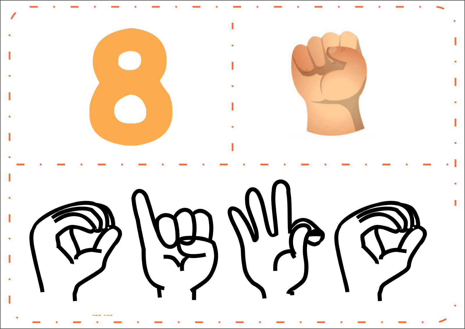 Idéias Para ensinar Surdos: Cartaz Números em Língua Brasileira de Sinais.