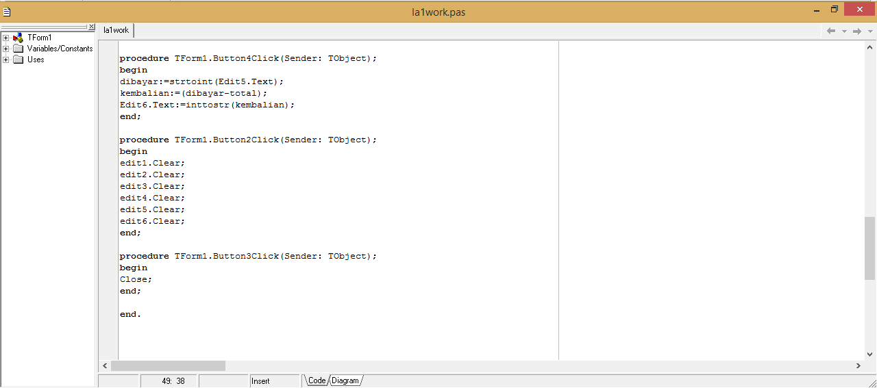 Program Sederhana Delphi