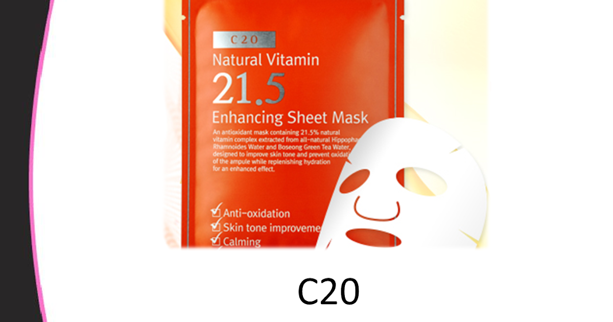 C20, Natural vitamin 21.5 Enhancing Sheet Mask
