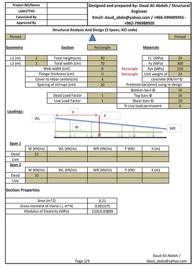 structural engineering: Download My Own Excel sheet about structural ...