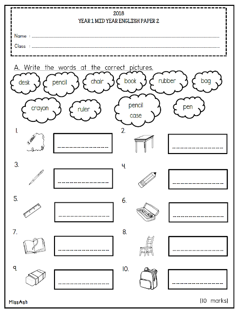 ASH THE TEACHER: YEAR 1 2018 MID YEAR ASSESSMENT