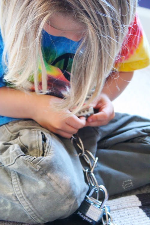 You know how we're an art family...: lock mess monster