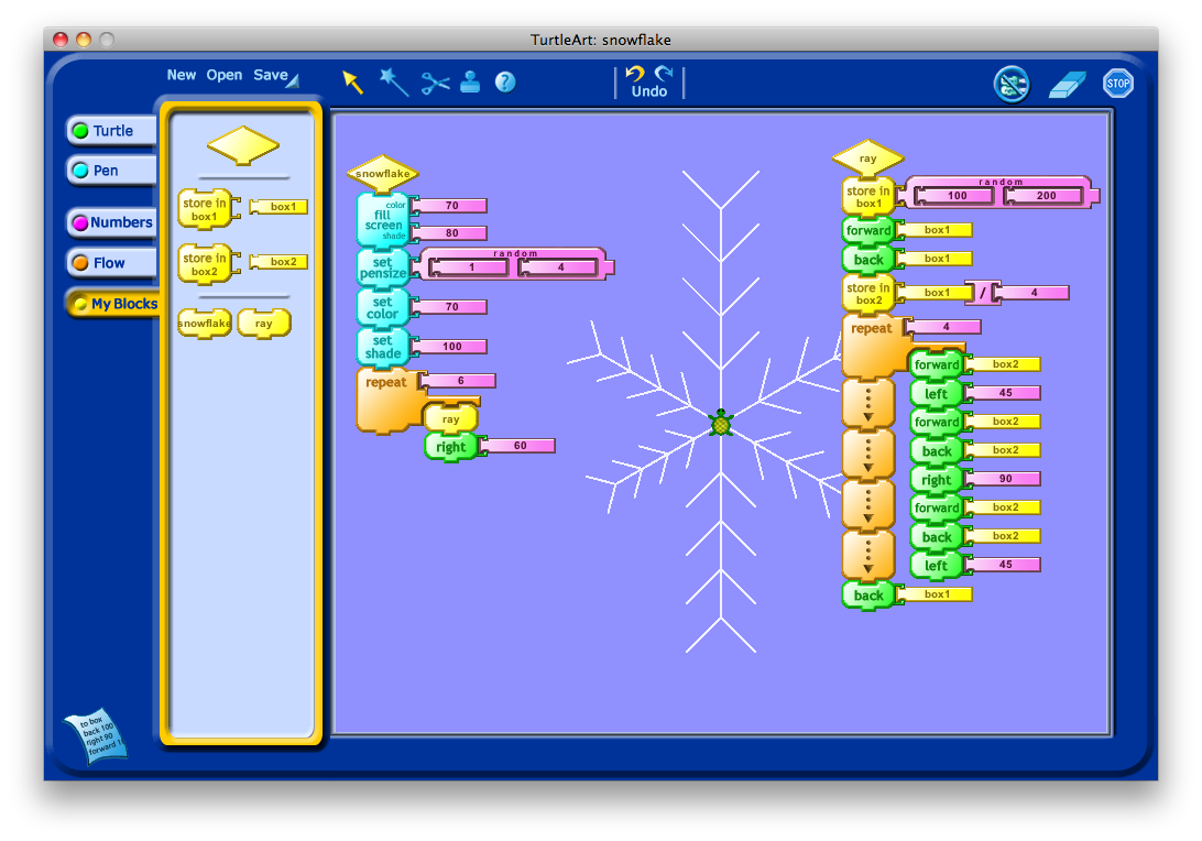 TurtleArt Snowflakes