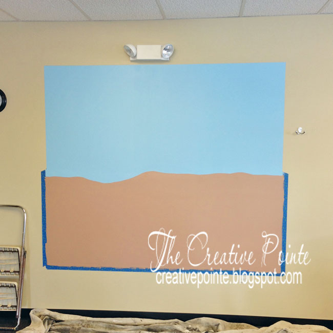 The Creative Pointe: Painting A Wall Mural-1st Vignette Done