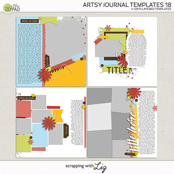 NEW Artsy Journal Templates - 20% OFF! / Scrapping with Liz