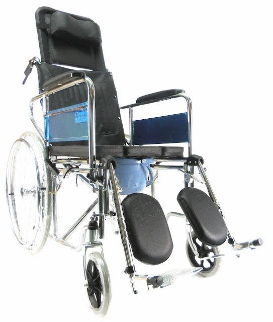 Deluxe Commode reclining wheelchair Kerusi roda boleh duduk dan tidur ...