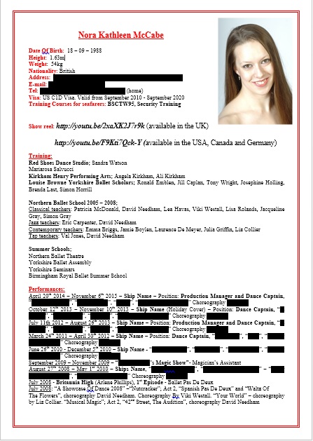 Nora Kathleen McCabe BA Professional Practice (ARTS): Profiles and CVs