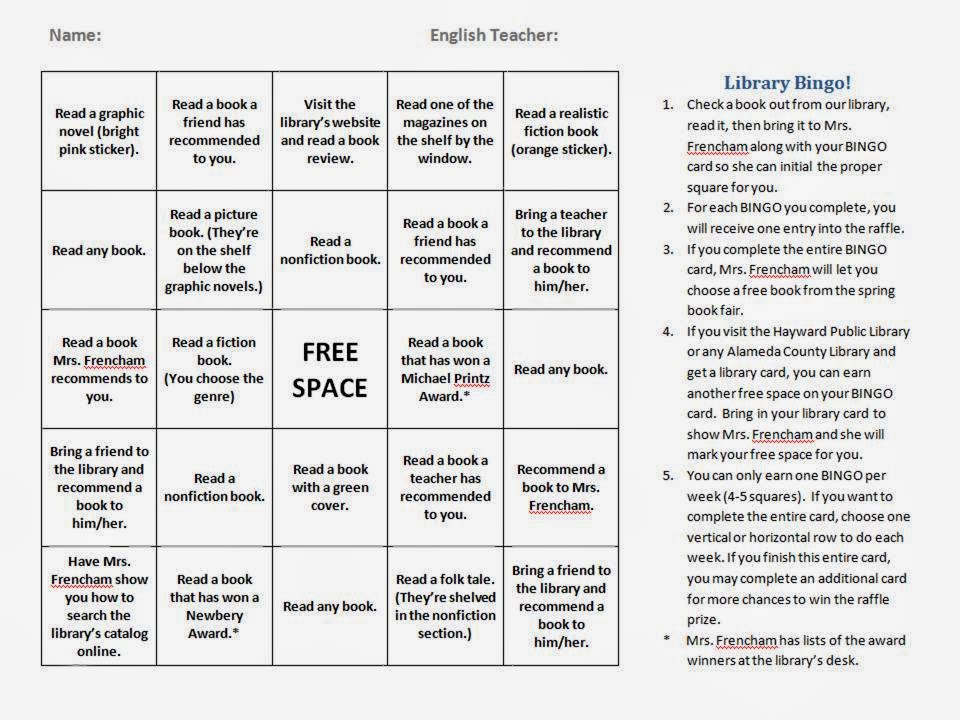 from the Biblio Files: Library Bingo