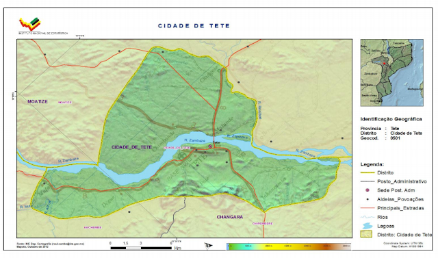 Blog de Geografia: Mapa - Cidade de Tete, Moçambique