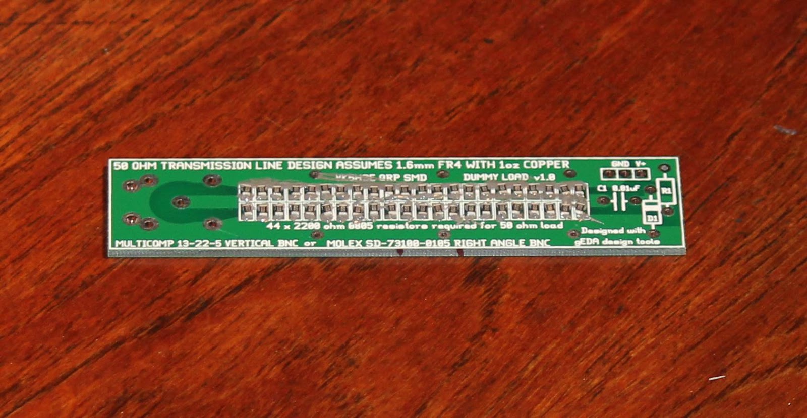 blog de VK5HSE: 50 Ohm SMD Dummy Load Prototype Construction