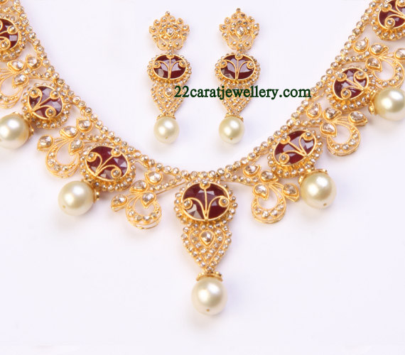 Uncut Diamond Kandoli and Long Chains - Jewellery Designs