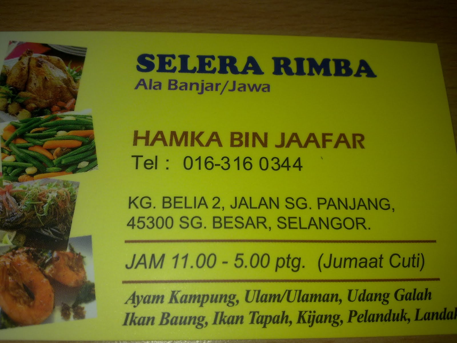 MY.TEMPAT: restoran selera rimba