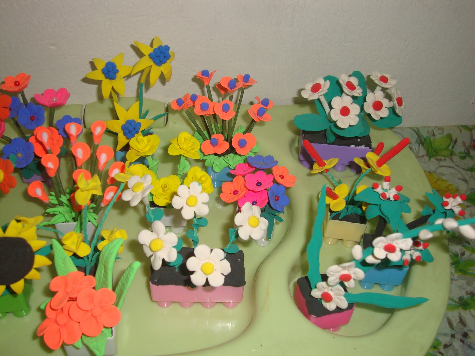 Neenu's Handmade Crafts: Clay flowers garden