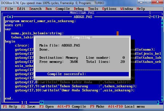 Algoritma & Flowchart Menghitung umur sekarang