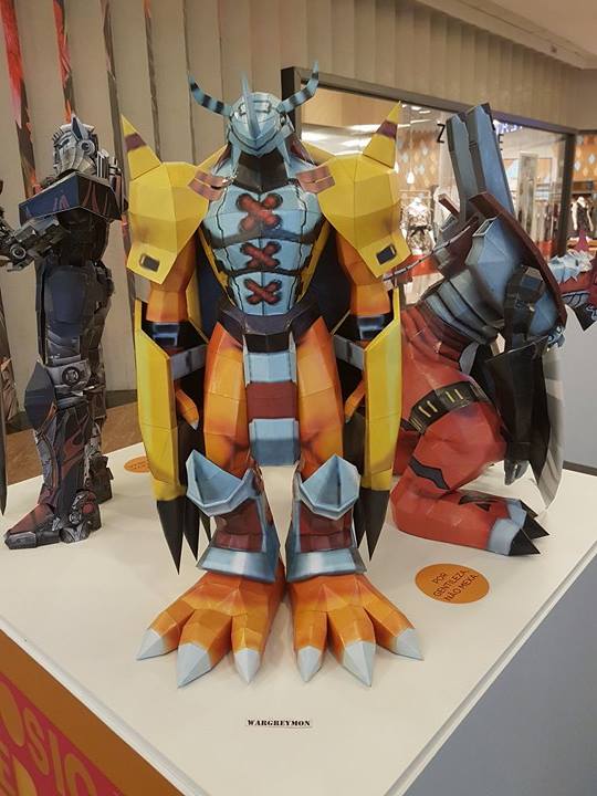 Geração Digimon: Digimons em exposição de Papercraft, em Shopping de ...