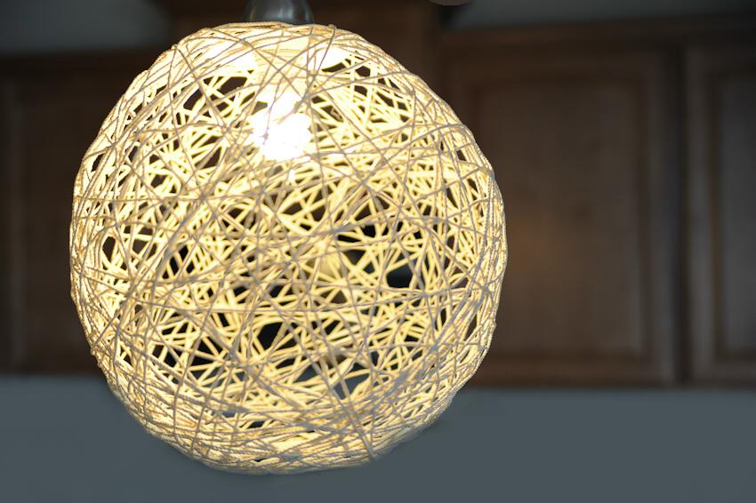 kokoro handmade: fai da te:lampadario spago - DIY string pendant lamp
