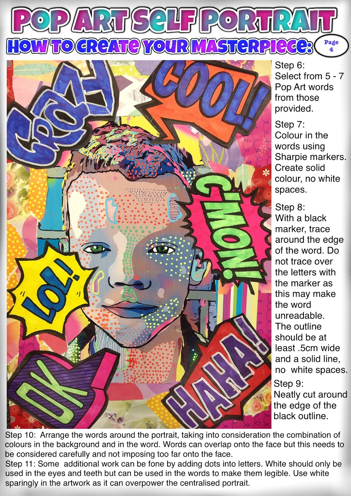 POP ART SELF PORTRAIT - Digital Mixed Media Artwork - All Instructions