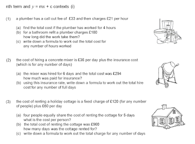 MEDIAN Don Steward mathematics teaching: linear rules, with contexts