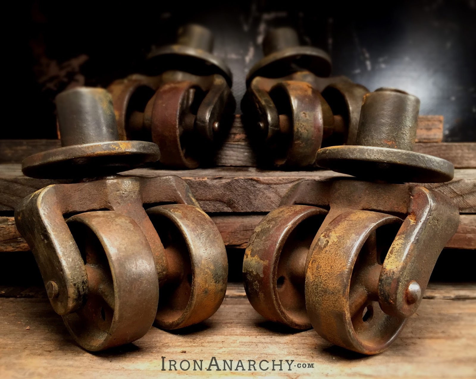 Vintage Double Wheel Industrial Table Casters