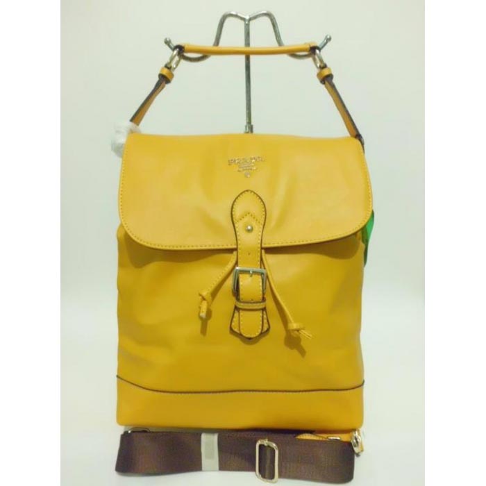 Tas Prada Ransel 6201 Kuning | Tas Branded | Tas Wanita | Obral Tas