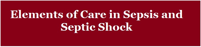 Elements of Care in Sepsis and Septic Shock: Recommendations Adapted ...