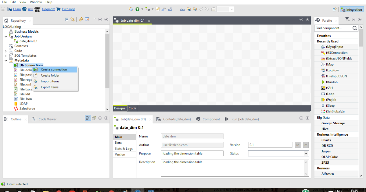 Easy Bi Solutions Connecting Mysql With Talend