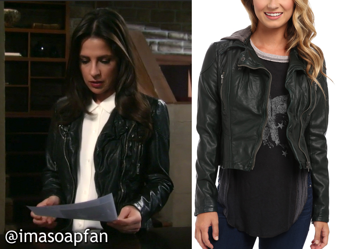 Sam Morgan's Dark Green Faux Leather Moto Jacket - General Hospital ...