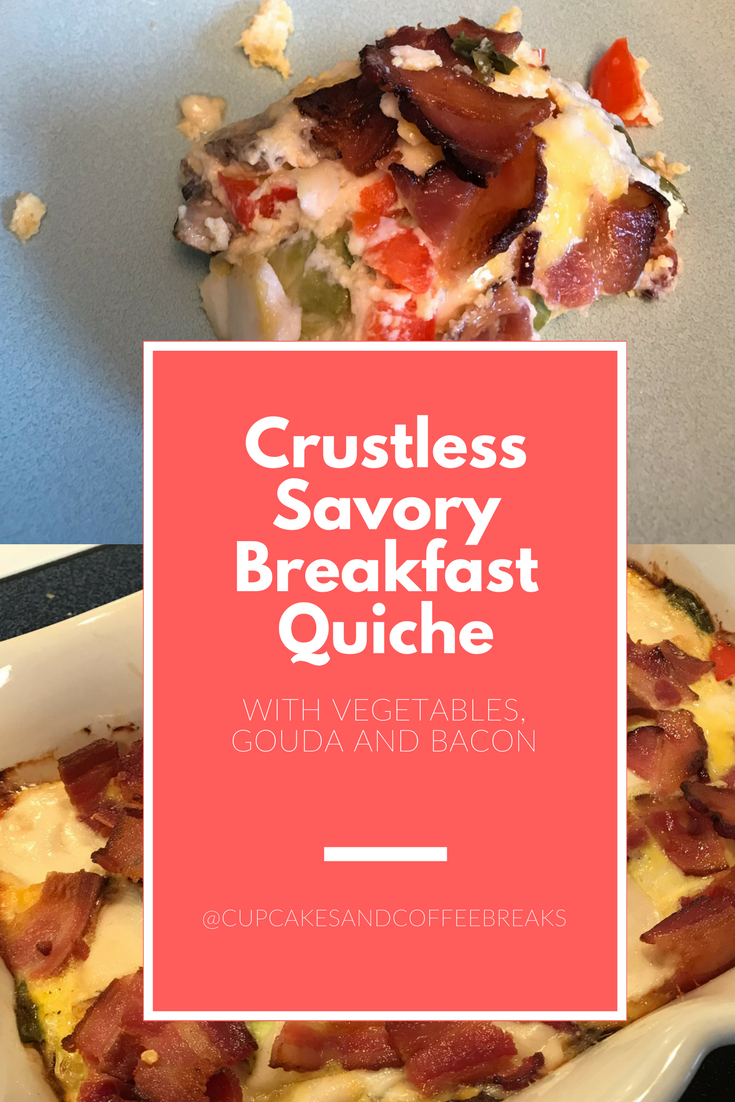Crustless Savory Breakfast Quiche With Veggies and Bacon