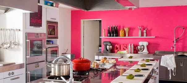 Lindas cocinas color rosa - Colores en Casa