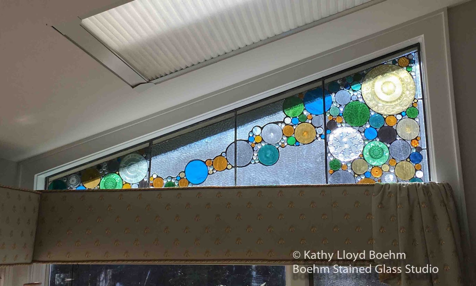 Boehm Stained Glass Blog: Stained Glass Window with Round Plates ...