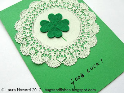 Bugs and Fishes by Lupin: DIY Lucky Four-leaf Clover Card