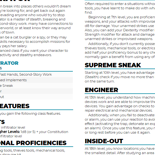 d20 Modern Conversion: Advanced Classes - Gunslinger and Infiltrator