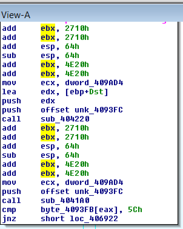 MalwareJake: Junk code makes reversing a pain