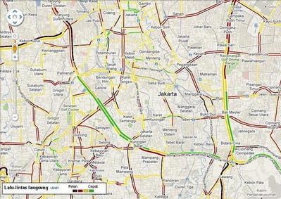 From Google: Jakarta traffic information is available on google maps