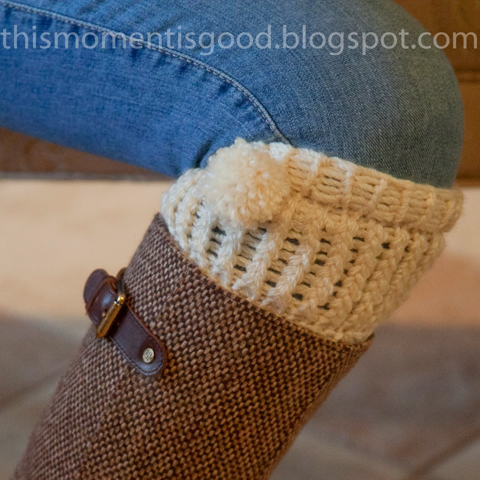 LOOM KNIT BOOT CUFF | Loom Knitting by This Moment is Good!