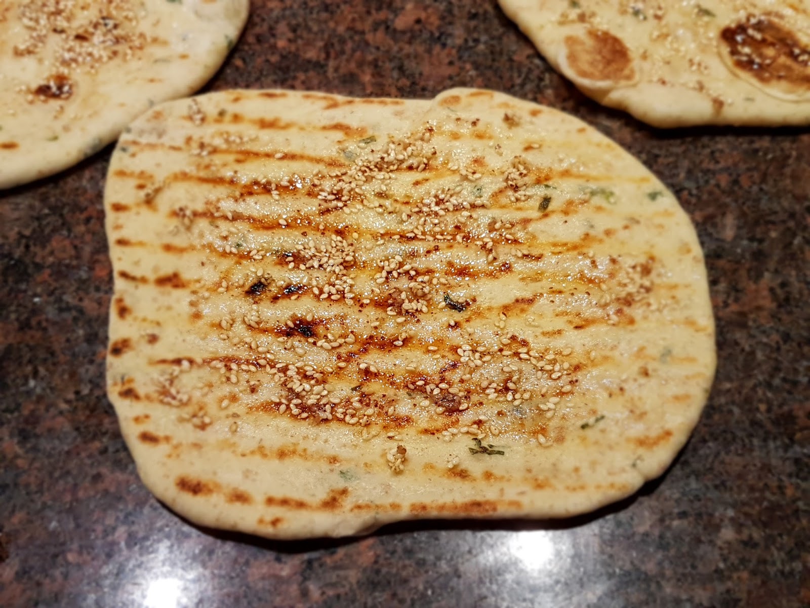 Almost Wasted: Basil Flatbread with Sumac and Sesame Seeds