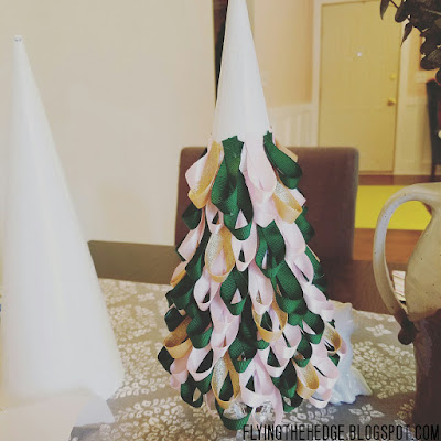 Flying the Hedge: DIY Ribbon Yule Trees